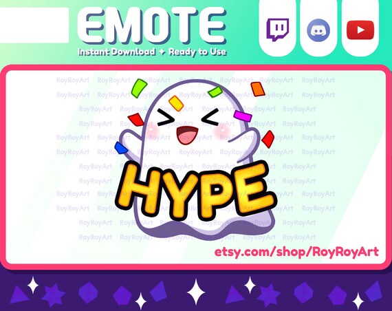 Twitch Emote Kawaii Ghost Hype Emote / Sub Emoji - Etsy