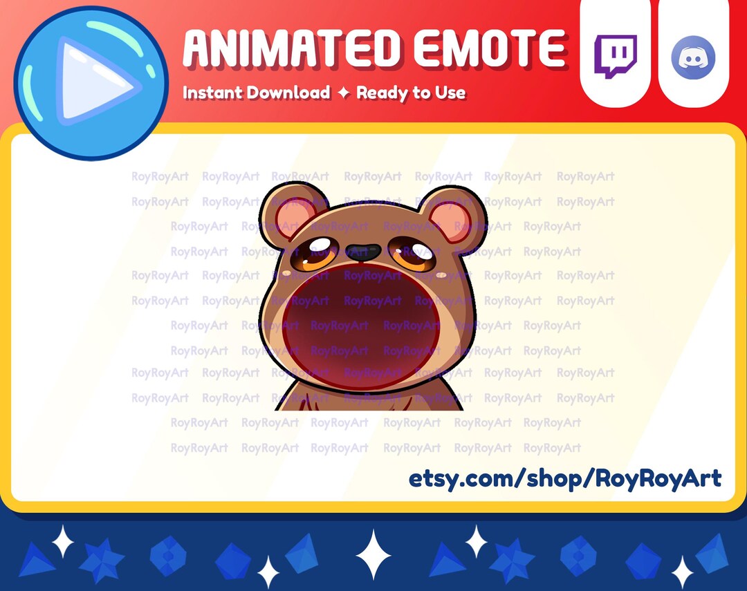 Twitch Emote Animated - Grizzly Bear Pop Emote Animated / Emoji GIF - Etsy