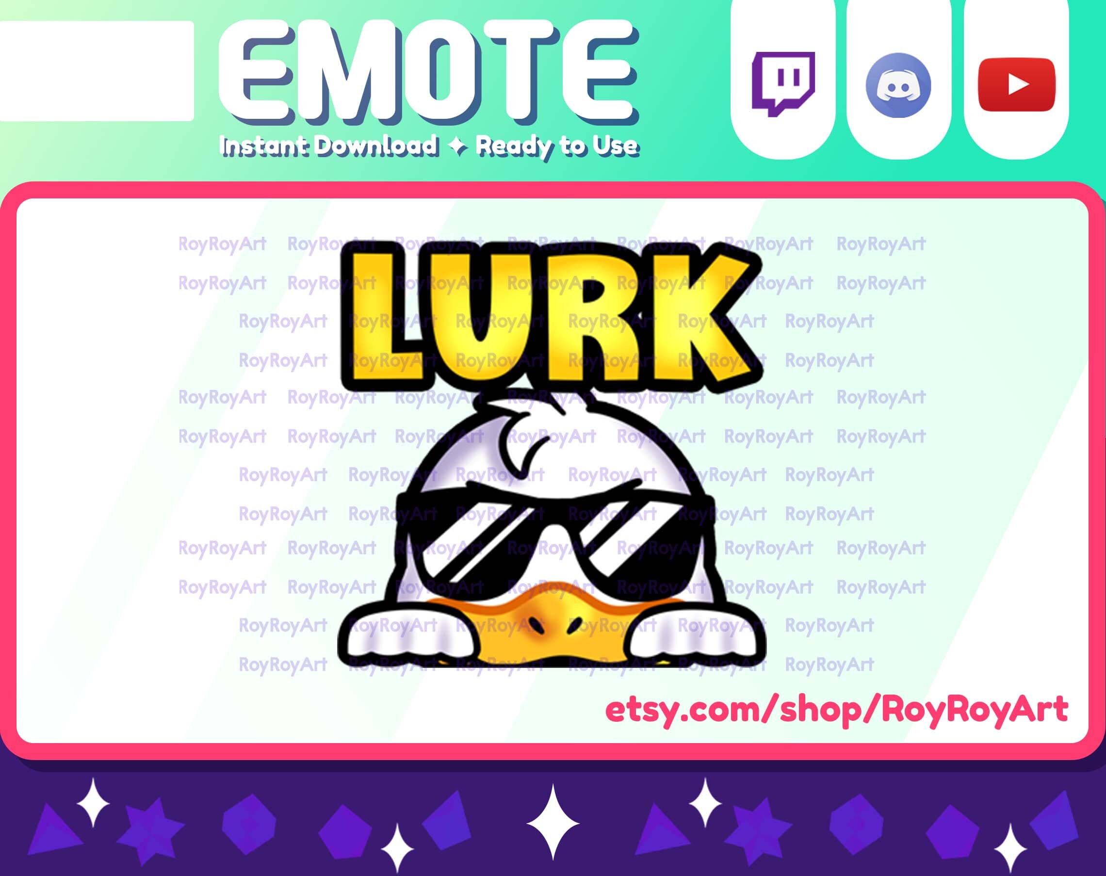 Twitch Emote - Cool Duck Lurk / Sub Emoji Discord - Etsy
