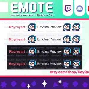 Twitch Emote - Cute Penguin Gaming Gamers Holding a Controller Emote ...