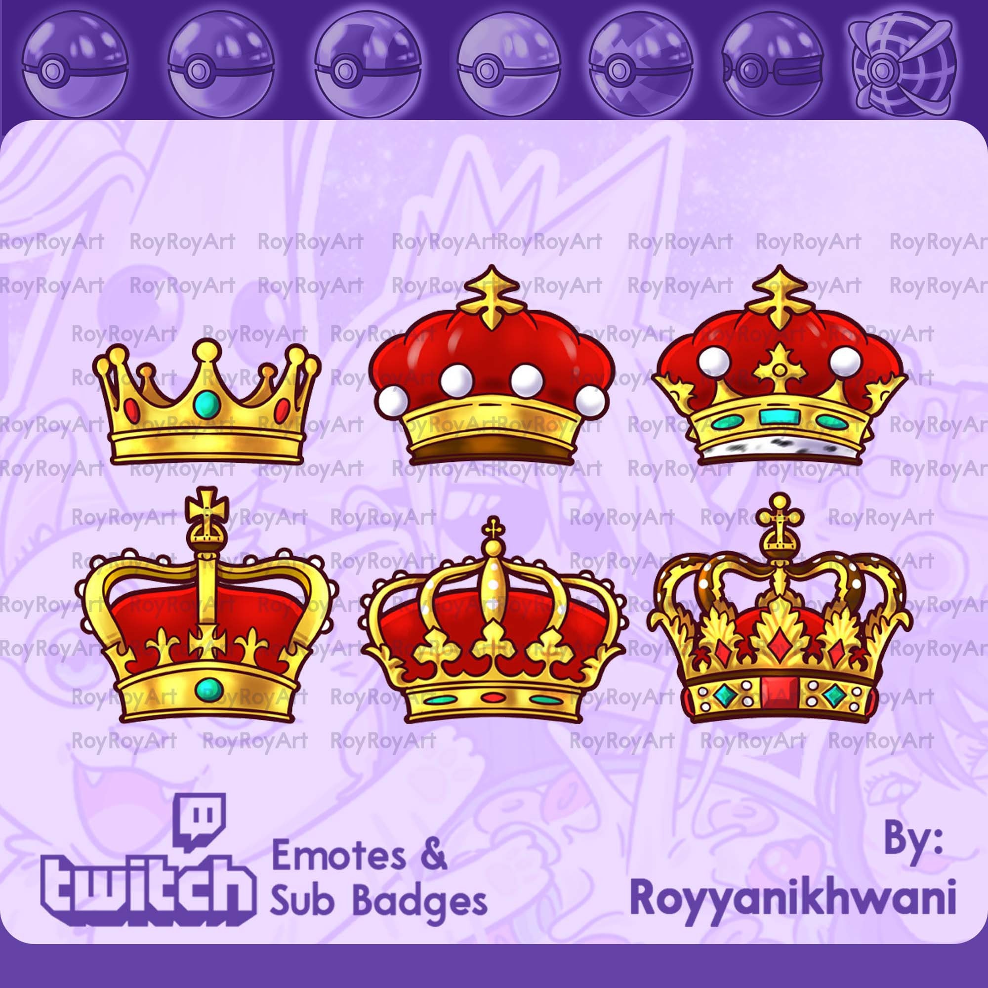 Twitch Sub Badges Crown pack | Etsy