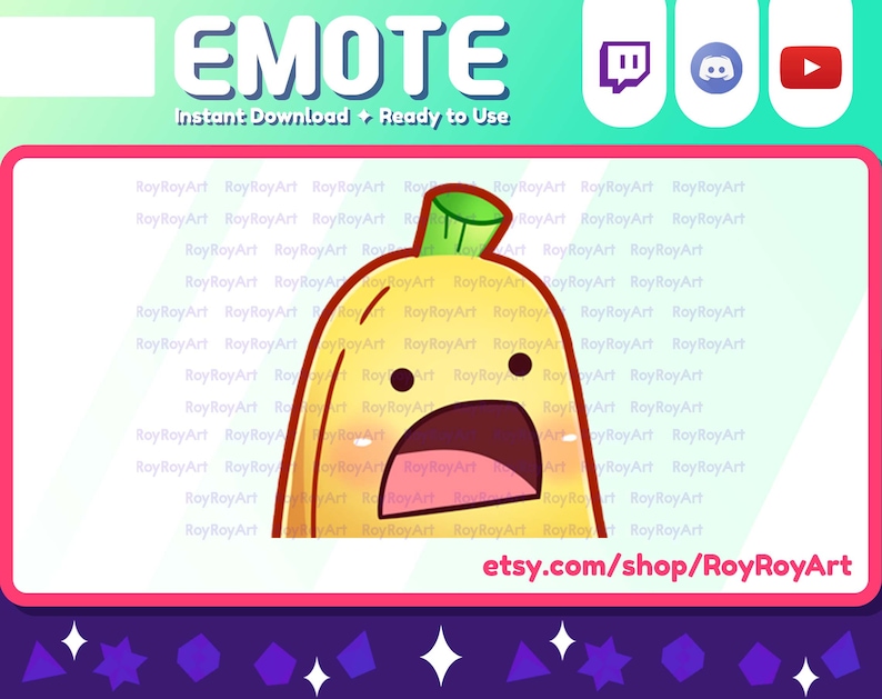 Twitch Emote Cute Banana Gasp Surprised Emote / Sub Emoji - Etsy