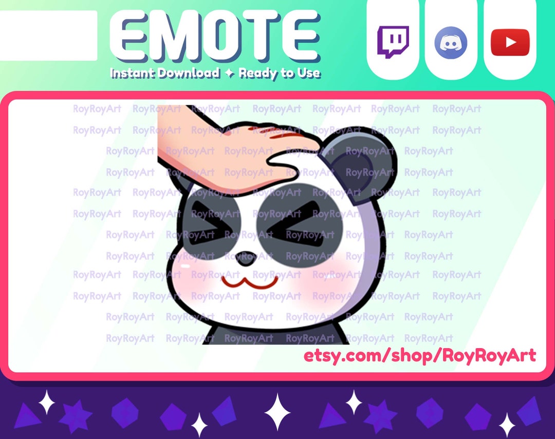 Twitch Emote - Cute Panda Pat Emote / Sub Emoji - Etsy
