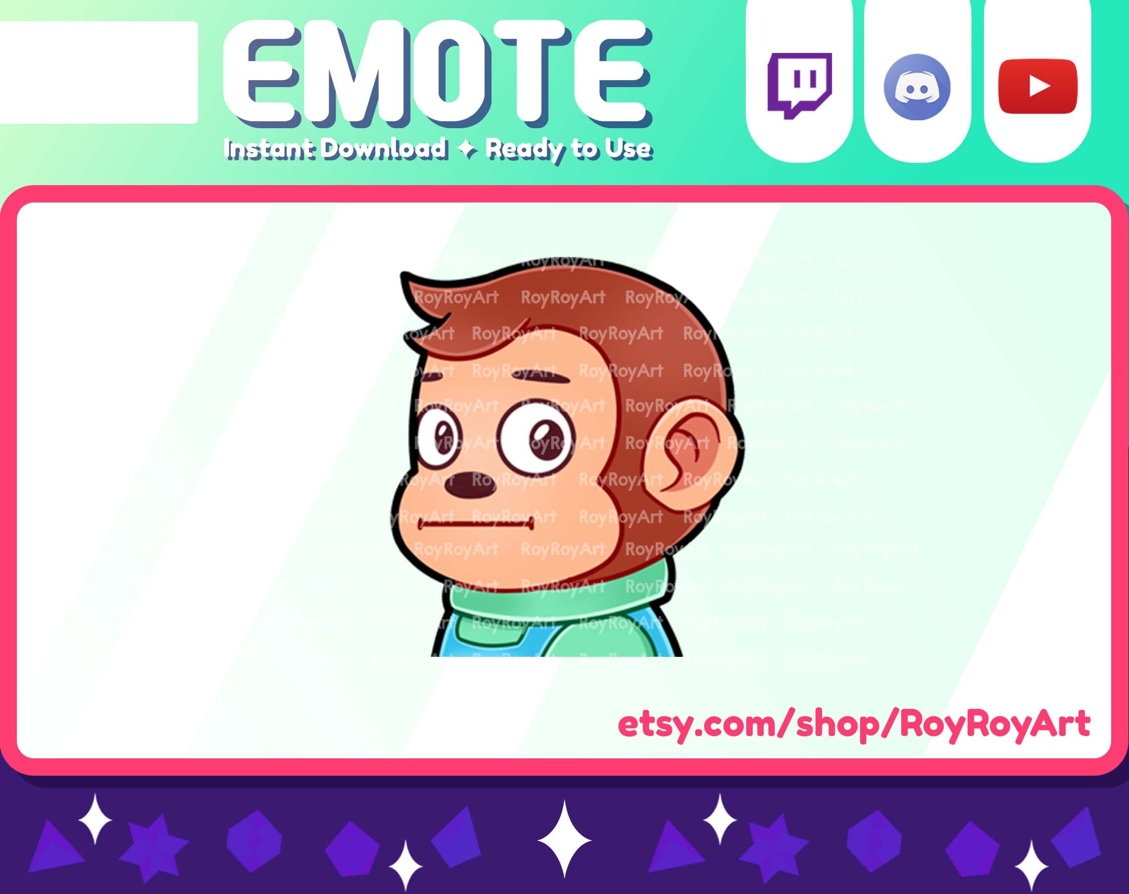 Twitch Emote Monkey Meme Awkward Look / Sub Emoji - Etsy Finland
