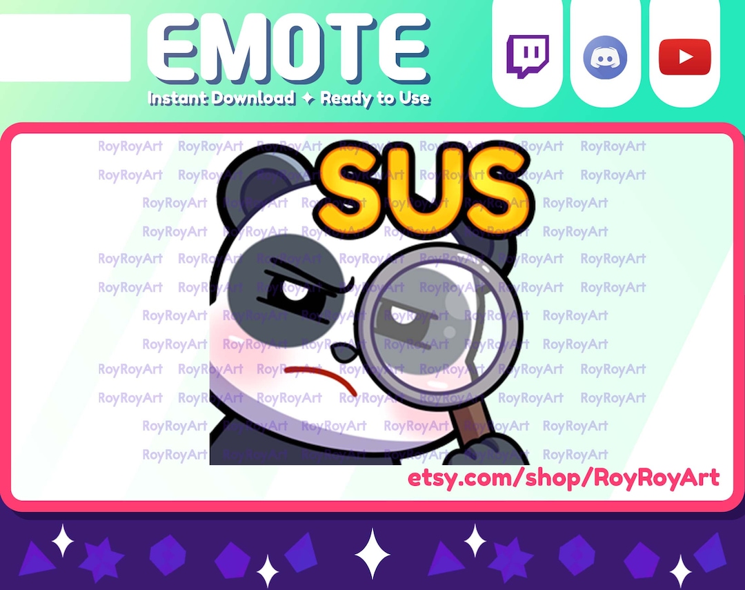 Twitch Emote - Cute Panda Sus Emote / Sub Emoji - Etsy