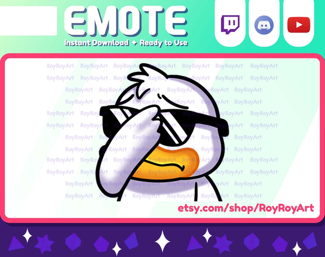 Twitch Emote - Cool Duck Facepalm / Sub Emoji Discord - Etsy