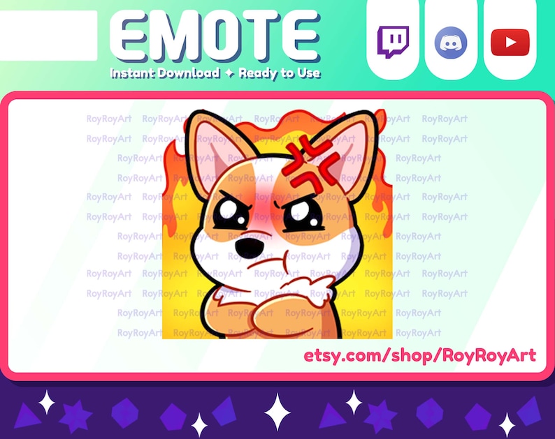 Twitch Emote - Cute Dog Corgi Angry Mad Pouting Emote / Sub Emoji - Etsy