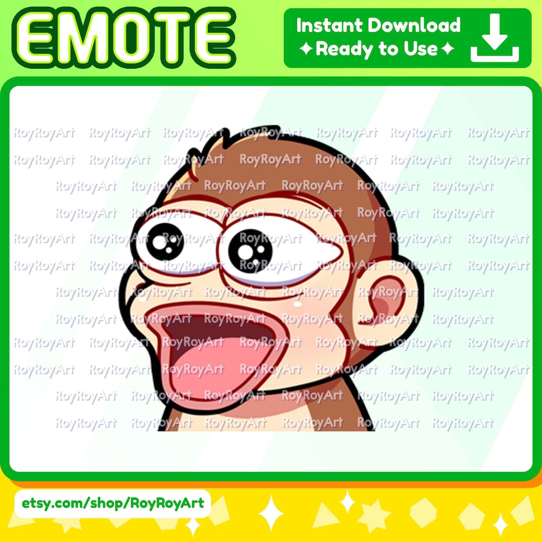 Twitch Emote - Cute Monkey Poggers / Sub Emoji Discord Kick - Etsy