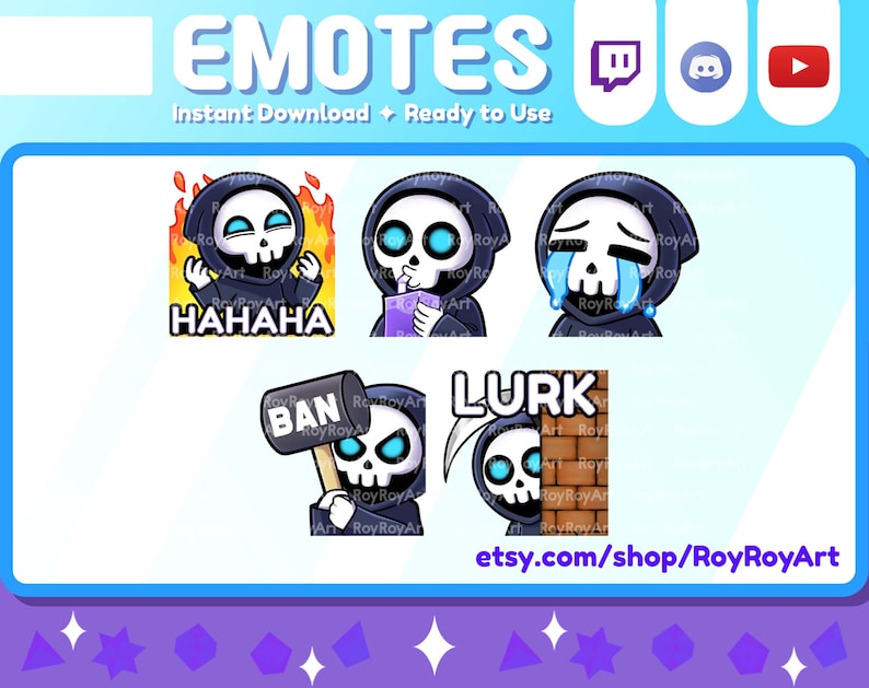 Twitch Emotes Halloween Grim Reaper Pack 2 / Evil Laugh - Etsy