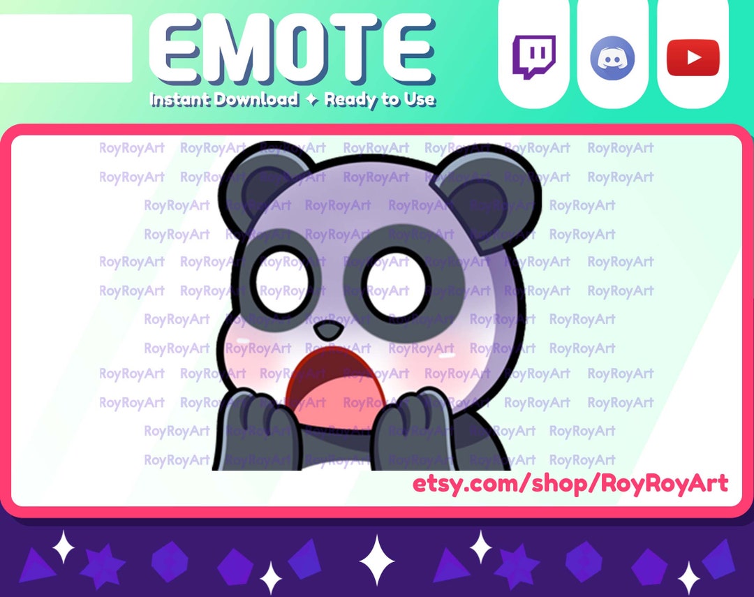 Twitch Emote - Cute Panda Shocked Scared Emote / Sub Emoji - Etsy