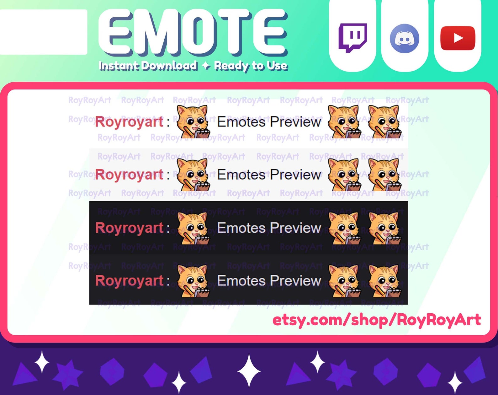 Twitch Emote Orange Cat Noted Emote / Sub Emoji - Etsy
