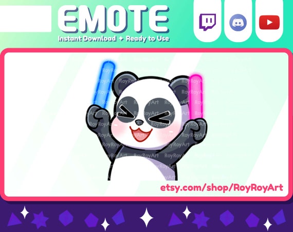 Twitch Emote Cute Panda Rave Lightstick Emote / Sub Emoji - Etsy