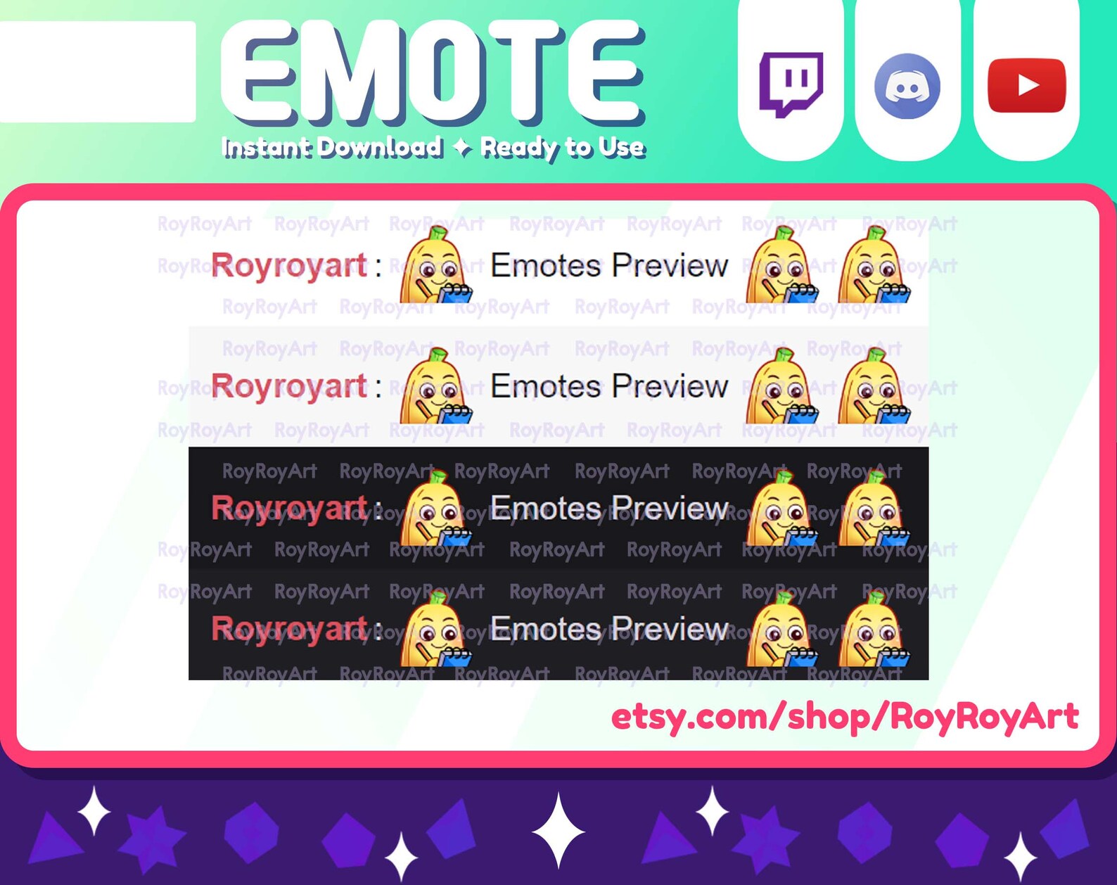 Twitch Emote Cute Bananataking Notes Emote / Sub Emoji - Etsy