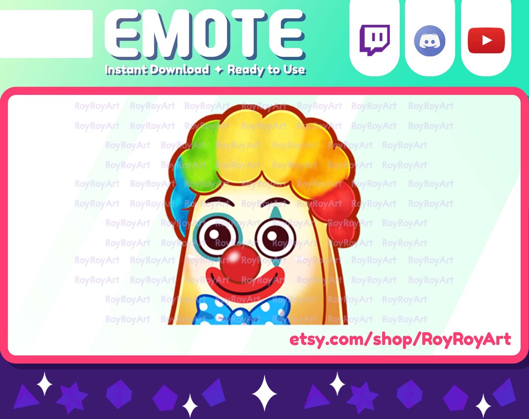 Twitch Emote - Cute Banana Clown Emote / Sub Emoji - Etsy