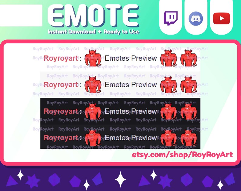 Twitch Emote Cute Devil Evil Buff Emote / Sub Emoji - Etsy