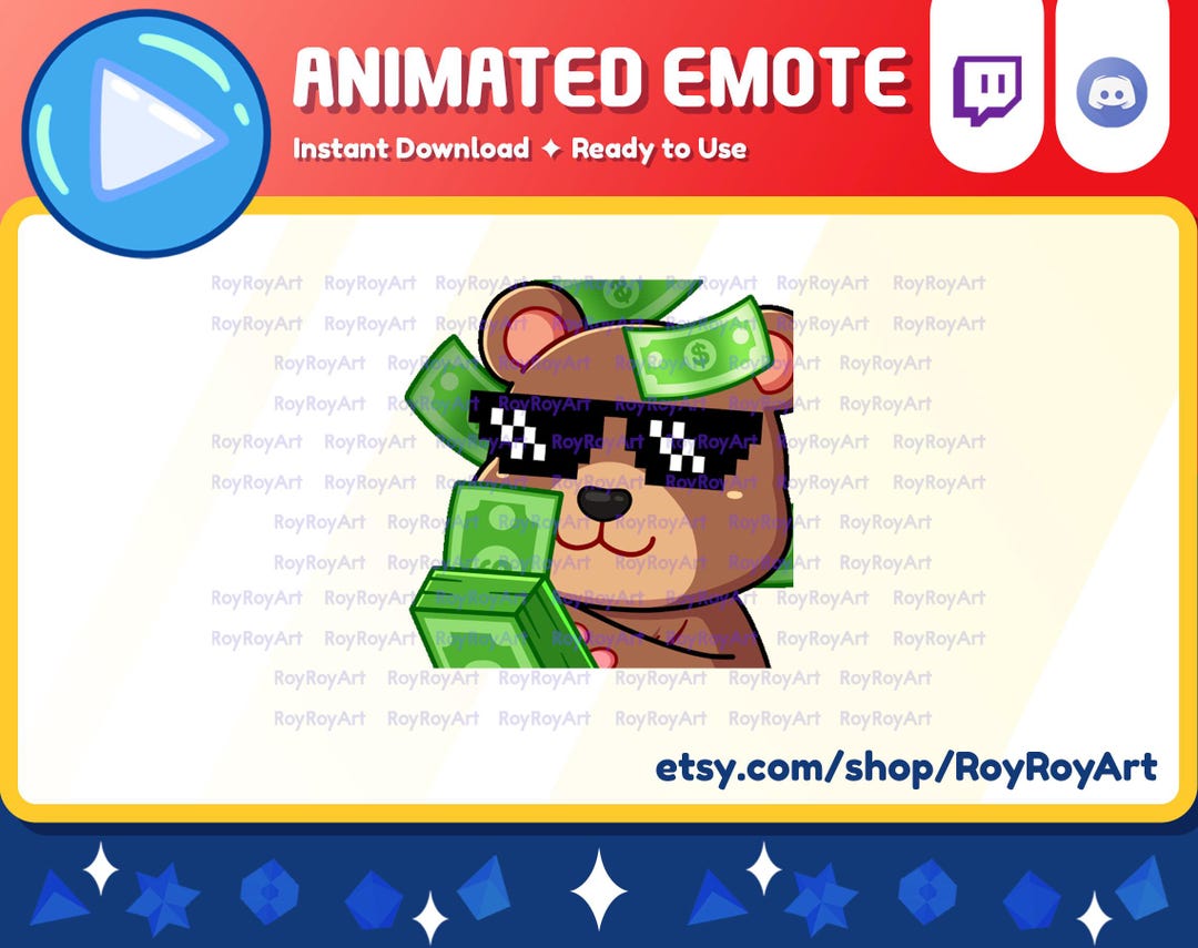Twitch Emote Animated - Grizzly Bear Money Cash Rich Emote Animated ...