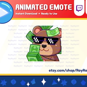Twitch Emote Animated - Grizzly Bear Money Cash Rich Emote Animated ...