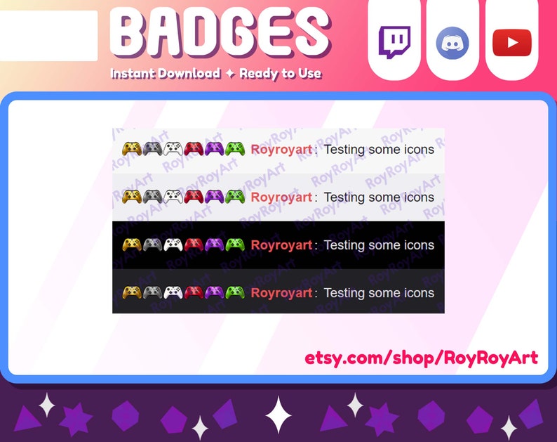 Twitch Sub Badges Xbox Controller Pack - Etsy