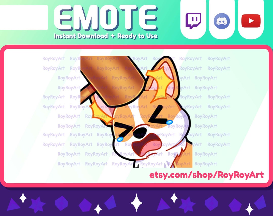 Twitch Emote - Cute Dog Corgi Bonk Emote / Sub Emoji - Etsy