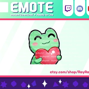 Twitch Emote - Cute Frog Toad Emote Love Heart / Sub Emoji - Etsy