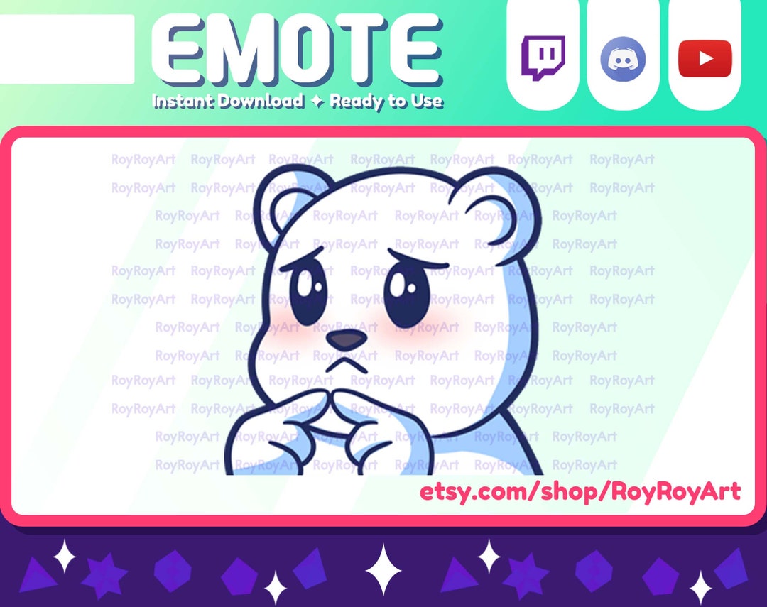 Twitch Emote Oso Polar Tímido / Sub Emoji - Etsy México