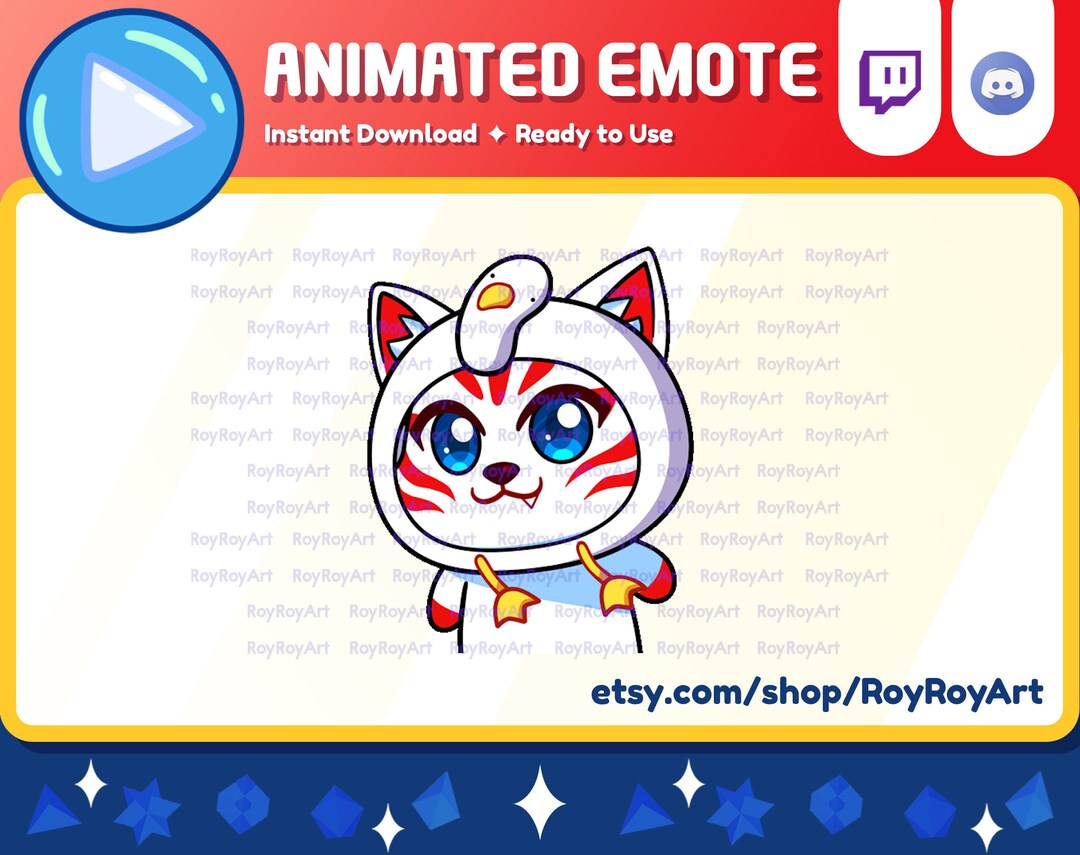 Twitch Emote Animated - White Fox Kitsune Wiggle Dancing Emote Animated ...