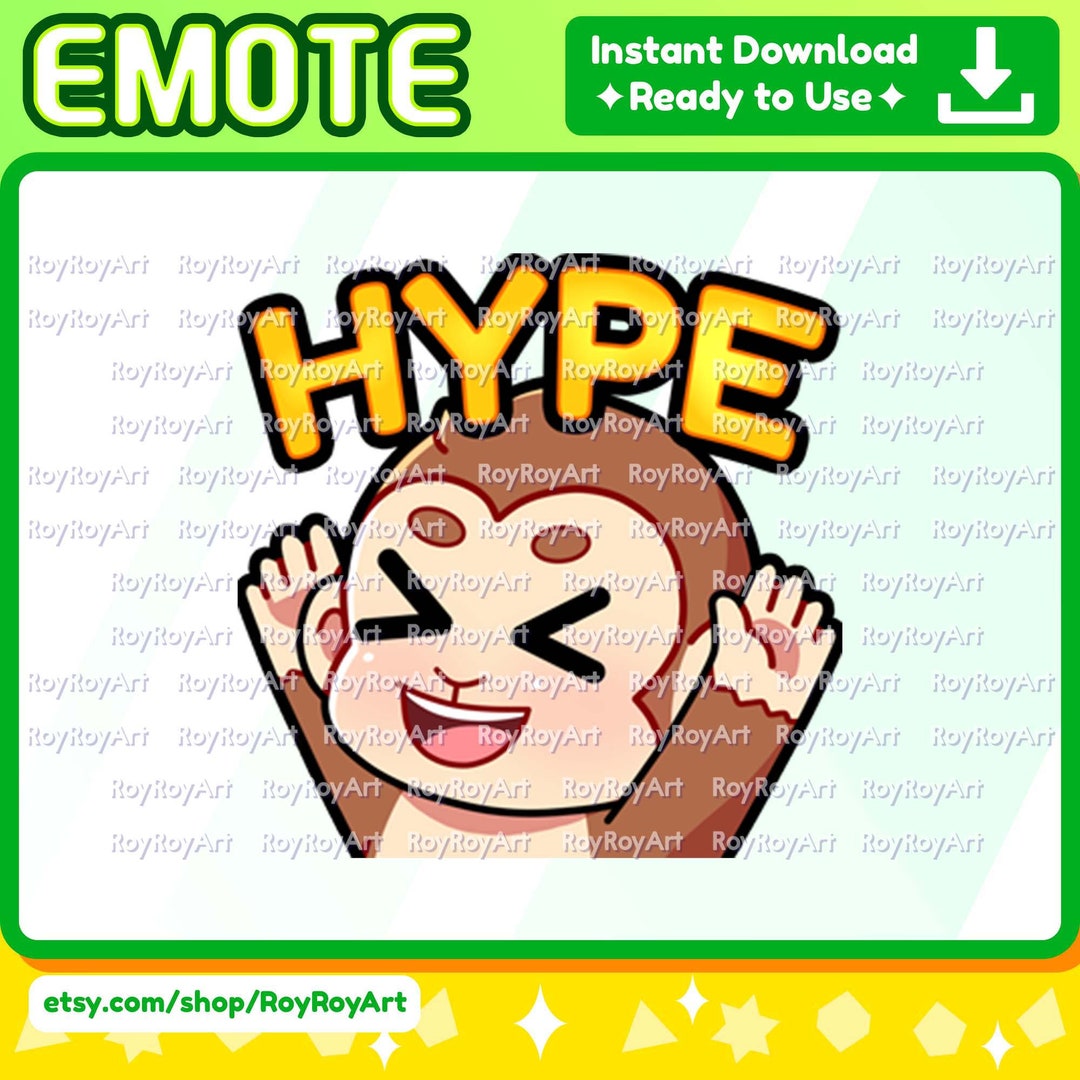 Twitch Emote - Cute Monkey Hype / Sub Emoji Discord - Etsy