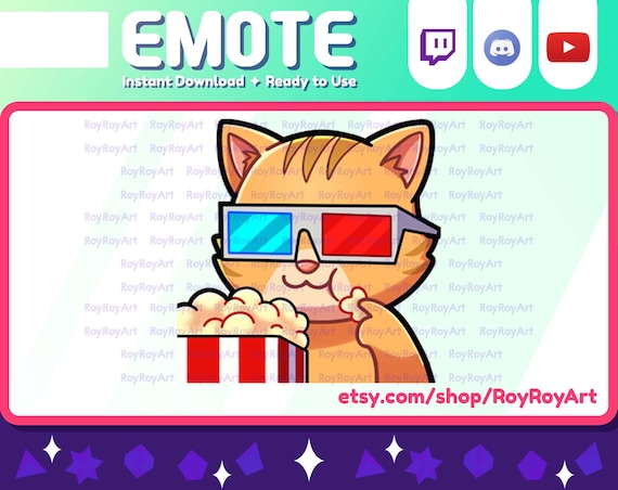 Twitch Emote Orange Cat Popcorn Emote / Sub Emoji - Etsy