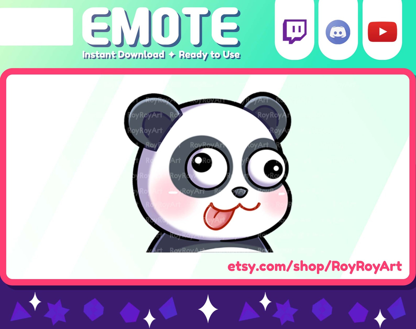 Twitch Emote Cute Panda Derp Emote / Sub Emoji - Etsy