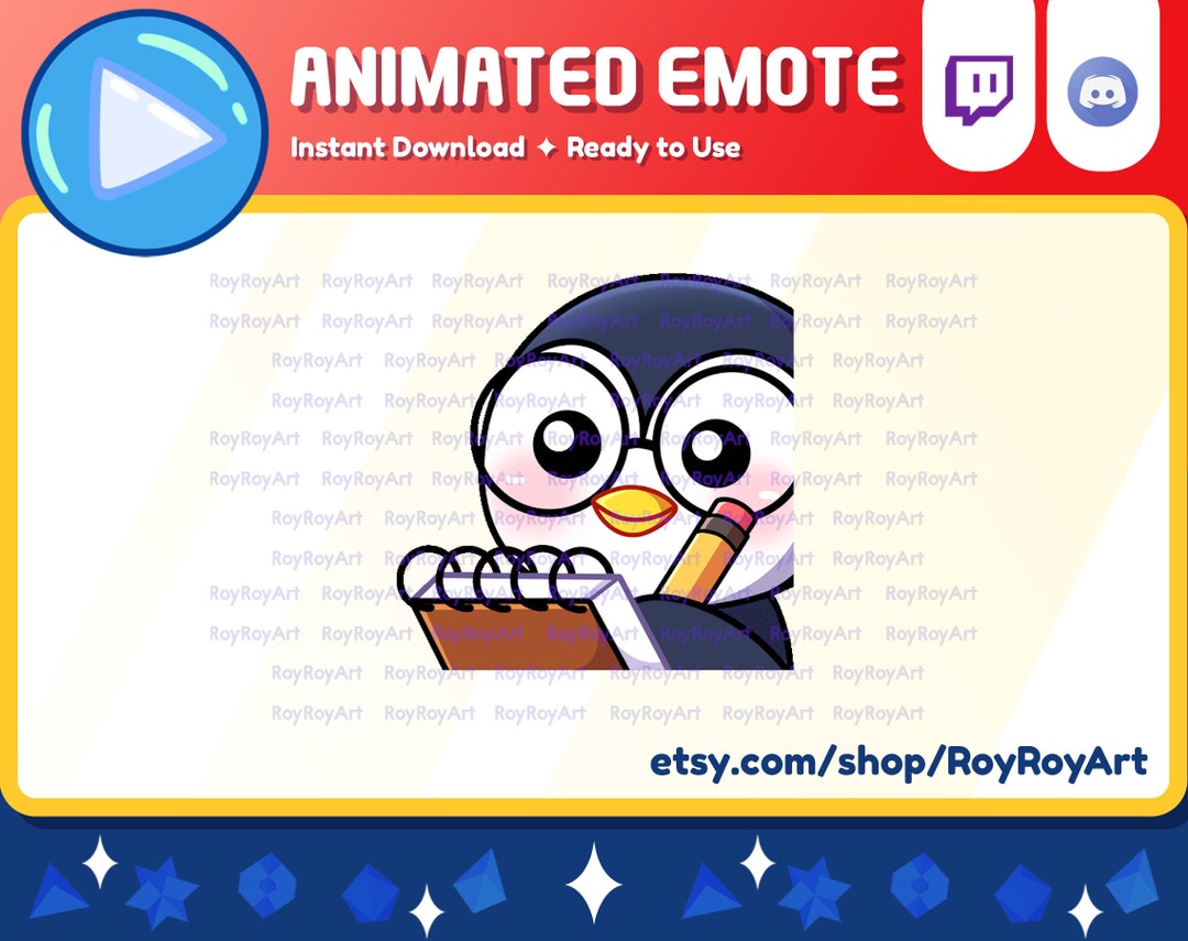 Twitch Emote Animated - Cute Penguin Note Emote Animated Gif - Etsy