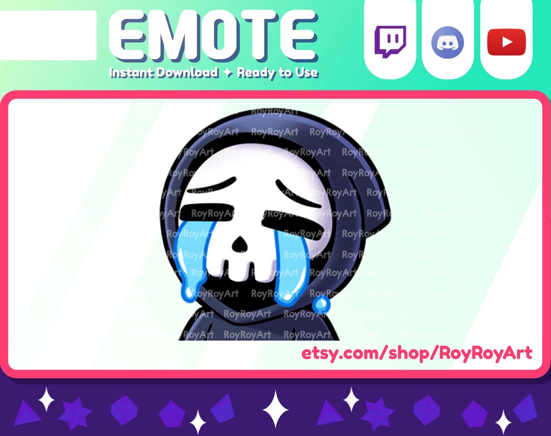 Twitch Emote - Halloween Grim Reaper Crying Sub Emoji - Etsy