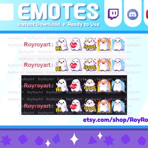 Twitch Emotes Kawaii Ghost Emotes Pack 1 / Hi, Love, Hype, Angry ...