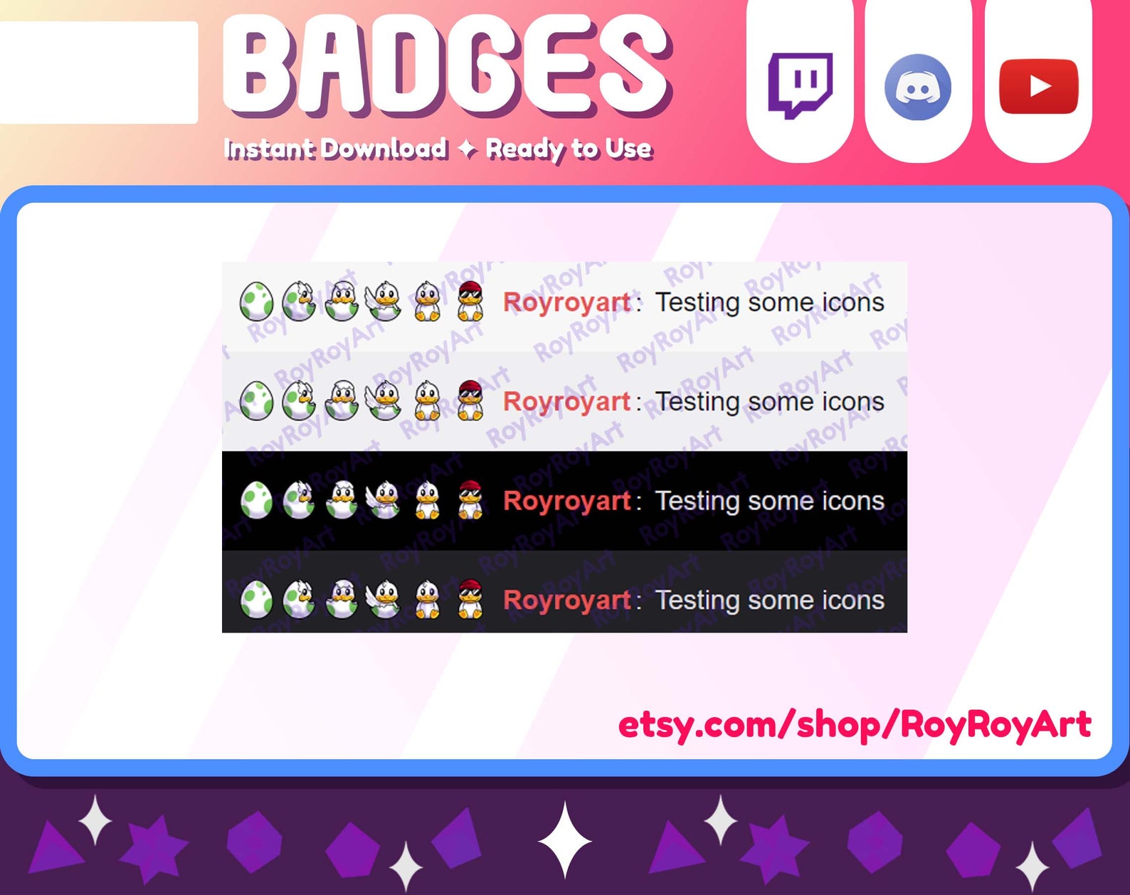 Twitch Sub Badges Cool Duck From Egg Pack - Etsy