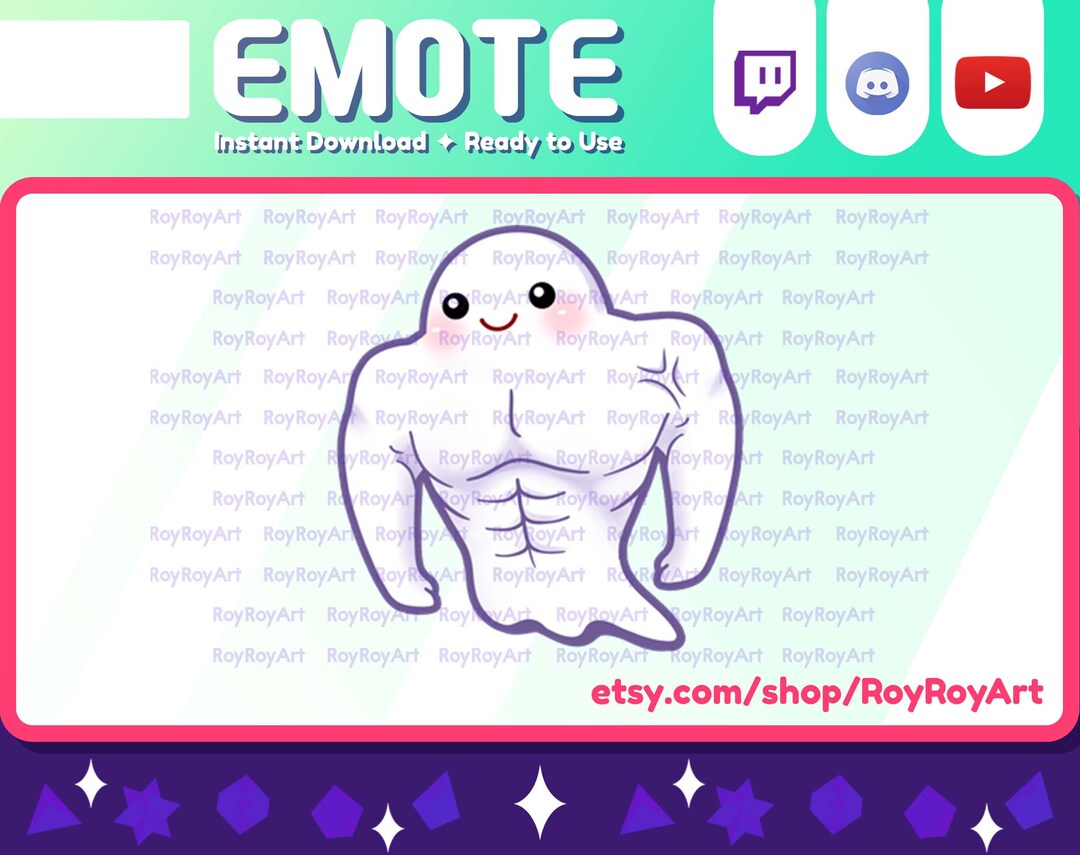 Twitch Emote - Kawaii Ghost Buff Emote / Sub Emoji - Etsy