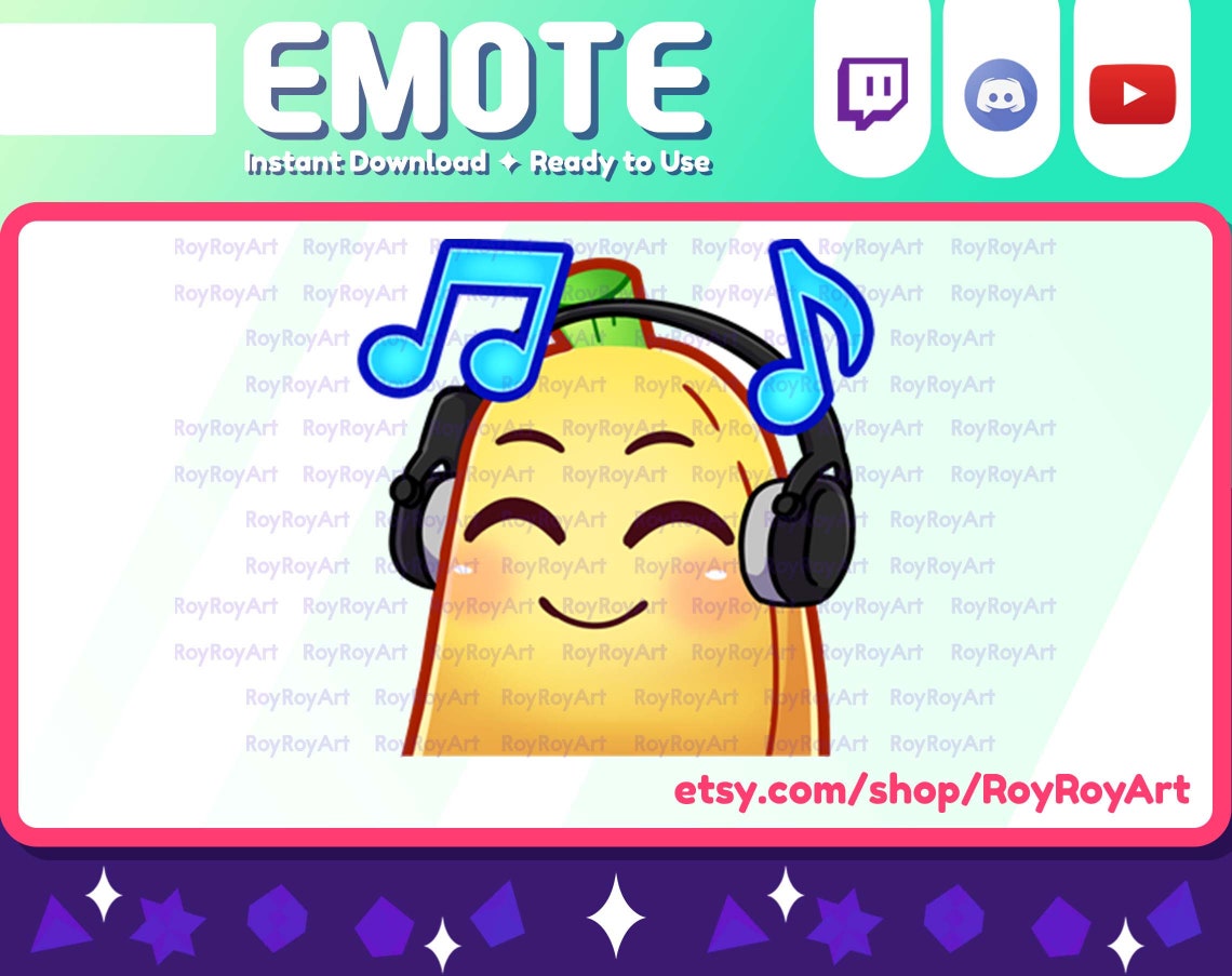 Twitch Emote Cute Banana Music Jam Emote / Sub Emoji - Etsy