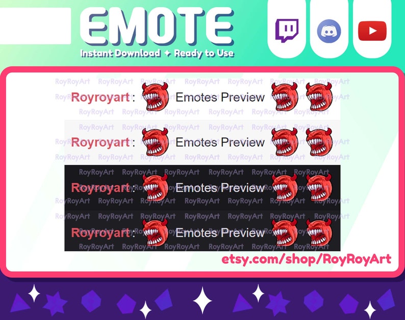 Twitch Emote Cute Devil Evil Let's GO Emote / Sub Emoji - Etsy