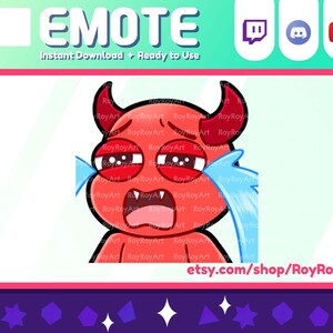 Twitch Emote - Cute Devil Crying Emote / Sub Emoji - Etsy