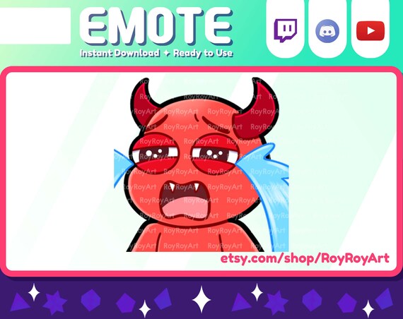 Twitch Emote Cute Devil Crying Emote / Sub Emoji - Etsy Singapore