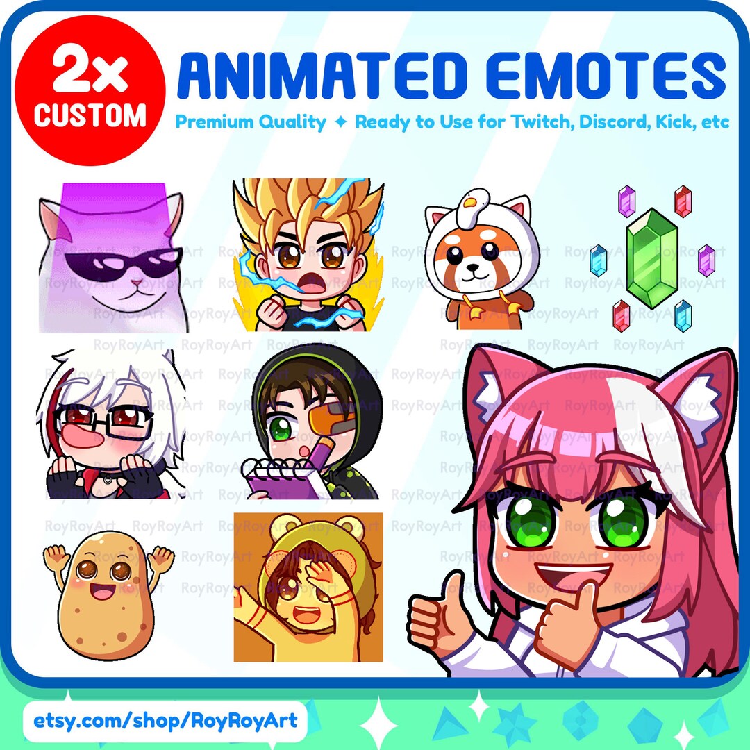 2x Custom Animated Emotes for Twitch/discord/kick/youtube/streaming ...