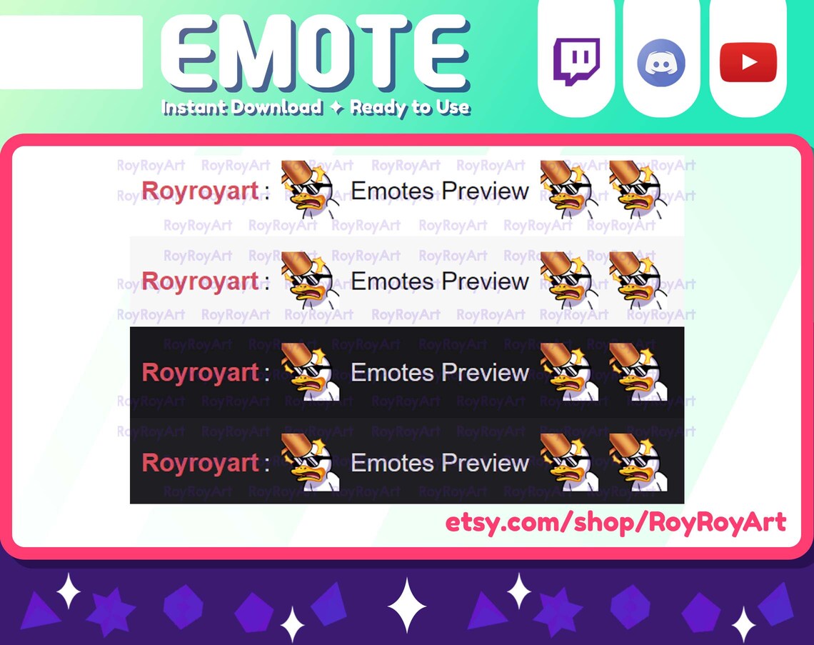 Twitch Emote - Cool Duck Bonk / Sub Emoji Discord - Etsy