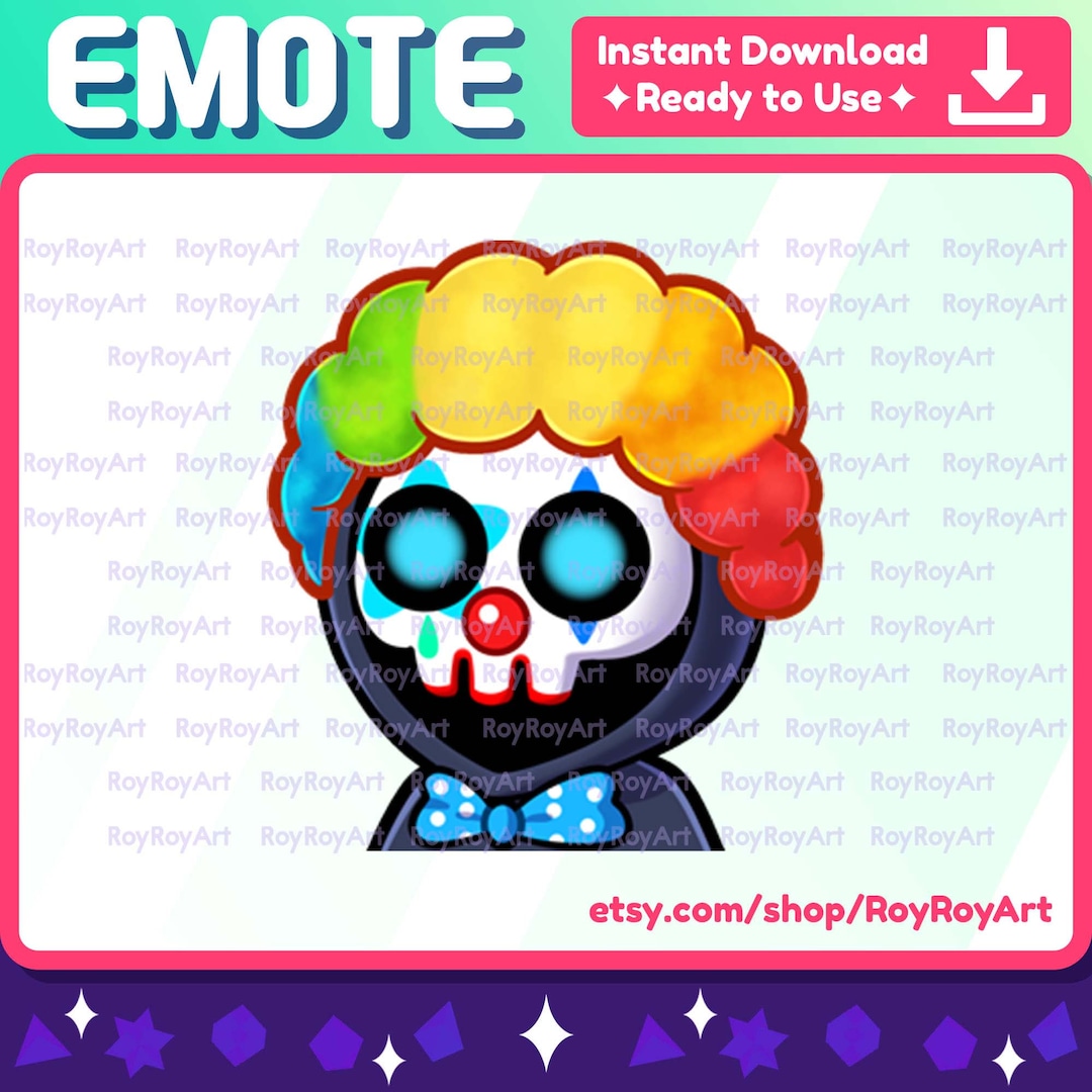 Twitch Emote - Halloween Grim Reaper Clown Sub Emoji Kick - Etsy