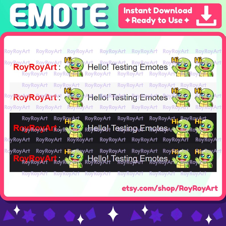 Twitch Emote - Turtle Hi Hello Emote / Sub Emoji - Etsy