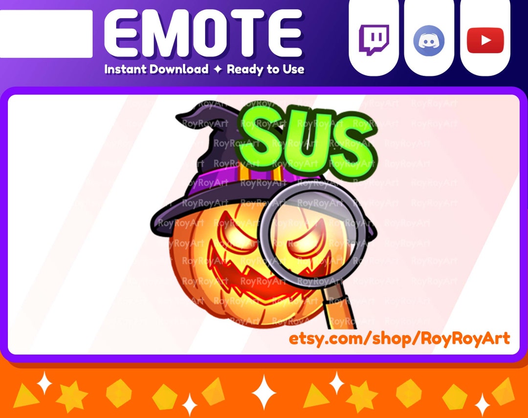 Halloween Twitch Emote - Scary Pumpkin Sus / Sub Emoji - Etsy