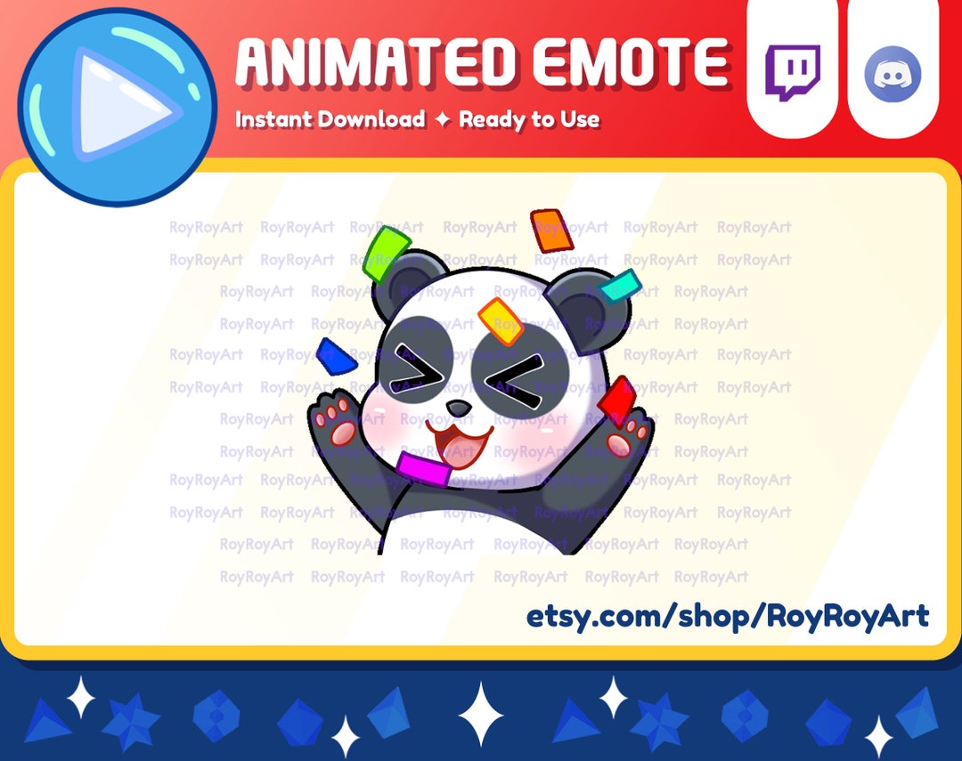 Twitch Emote Animated - Cute Panda Hype Confetti Dancing Party Emote ...