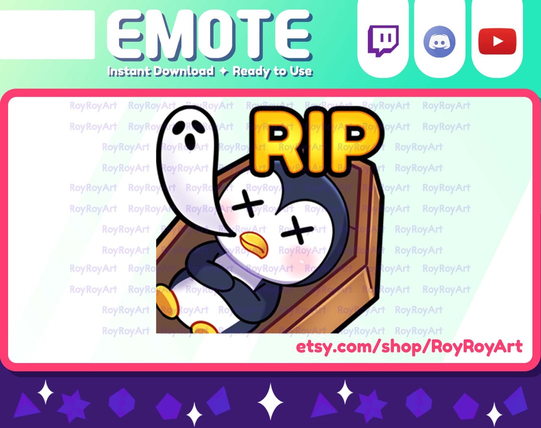 Twitch Emote - Cute Penguin RIP Dead Coffin Emote / Sub Emoji - Etsy