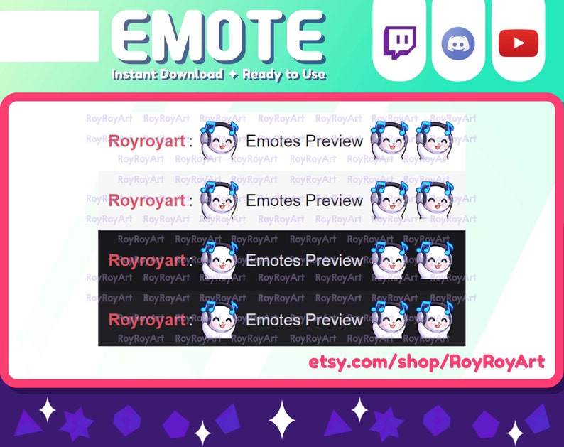 Twitch Emote - White Cat Music Jam Emote / Sub Emoji - Etsy