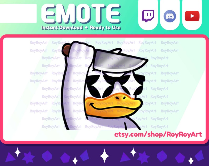 Twitch Emote Cool Duck Knife Stab / Sub Emoji Discord - Etsy