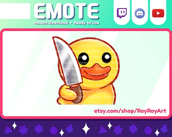 Twitch Emote Cute Yellow Duck Emote Knife / Stream Sub Emoji | Etsy