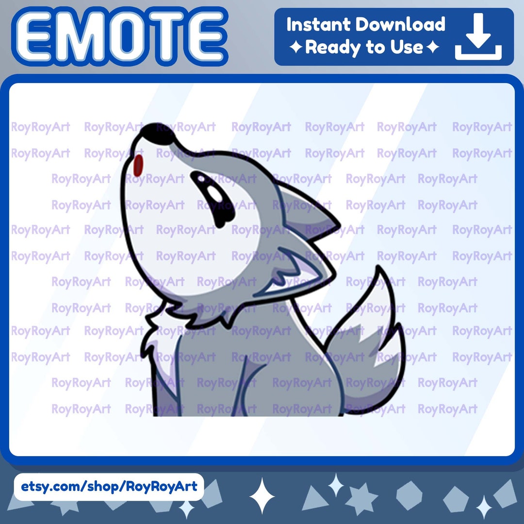Twitch Emote - Grey Wolf Howling / Sub Emoji Discord Kick - Etsy