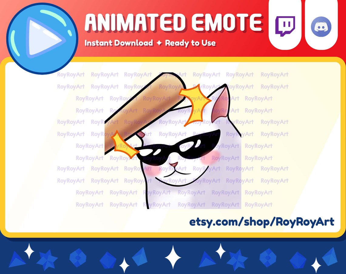 Twitch Emote Animated Cool Cat BONK - Etsy